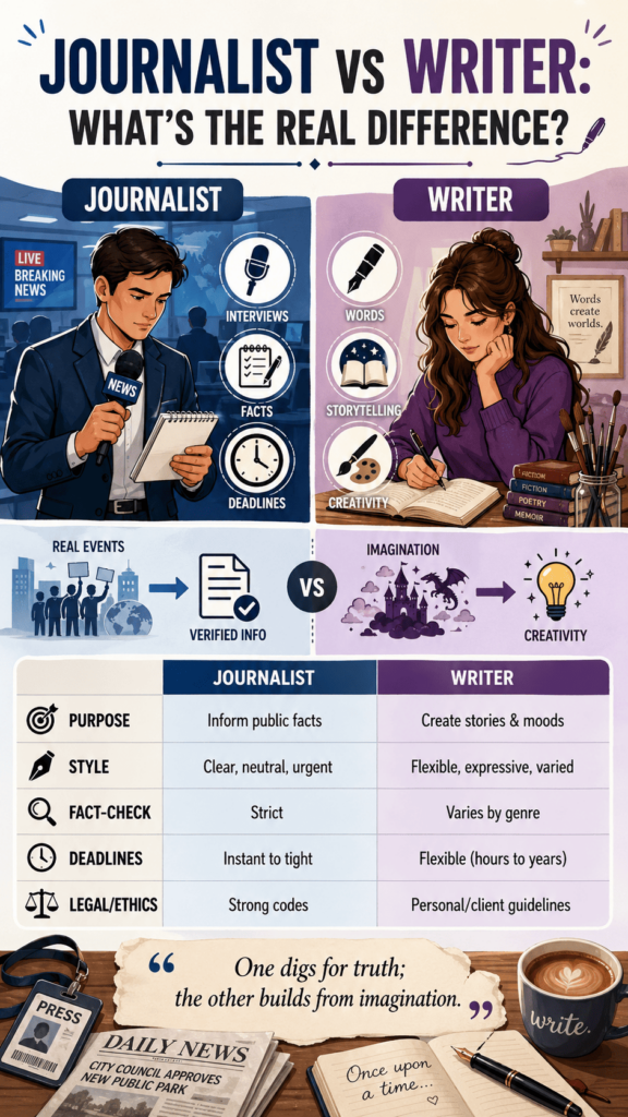 Journalist vs Writer: What’s the Real Difference?